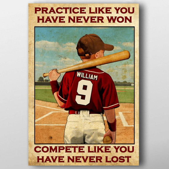 Custom Personalized Baseball Poster, Canvas with custom Name, Number ...
