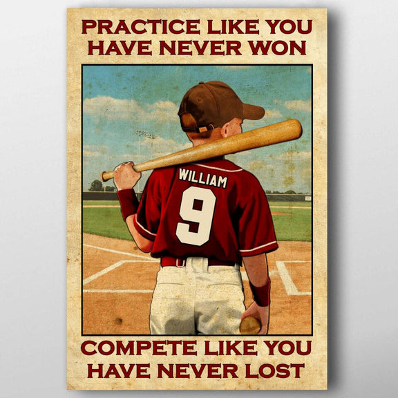 Custom Personalized Baseball Poster, Canvas with custom Name, Number ...