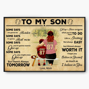 Custom Personalized Baseball Poster, Canvas with custom Name, Number ...