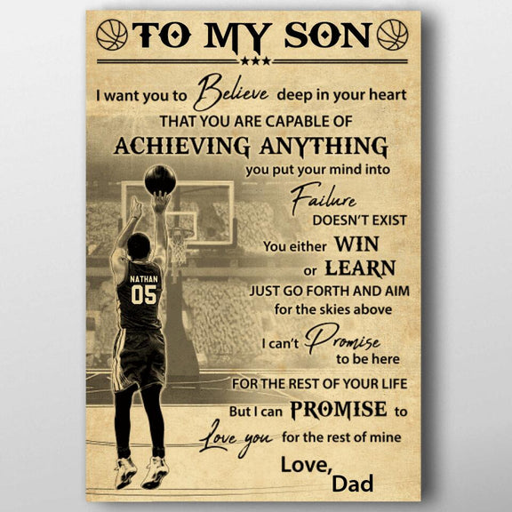 Custom Personalized Basketball Poster, Canvas, Vintage Style, Sport Gi ...