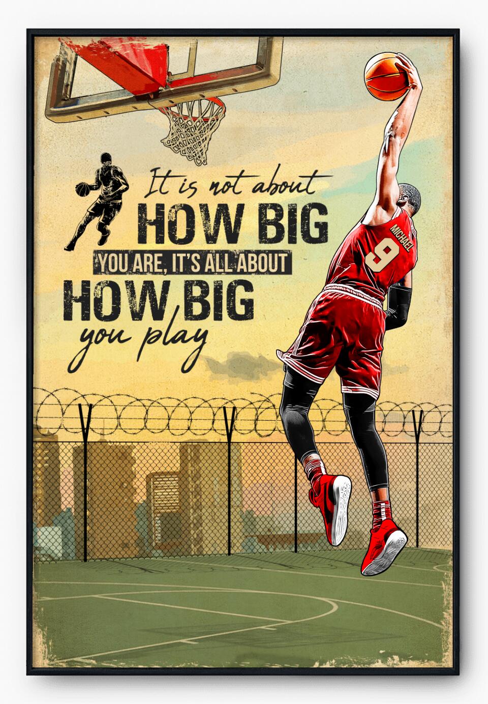 Custom Personalized Basketball Poster, Canvas, Vintage Style, Sport Gi ...
