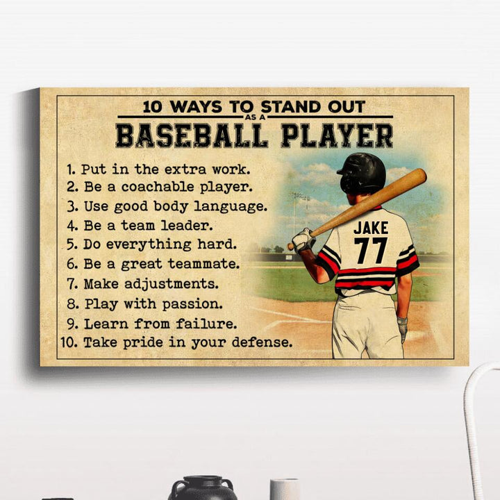 Custom Personalized Baseball Poster, Canvas, Vintage Style, Baseball G ...
