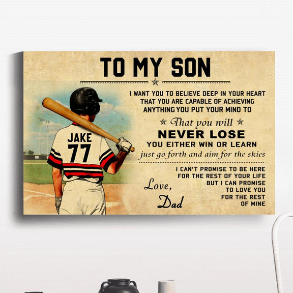 Custom Personalized Baseball Poster, Canvas, Vintage Style, Baseball G ...