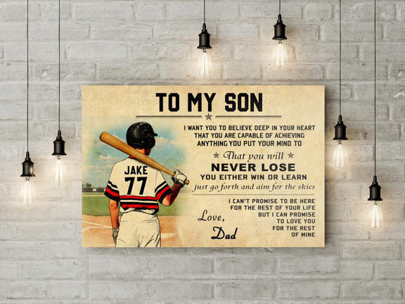Custom Personalized Baseball Poster, Canvas, Vintage Style, Baseball G ...