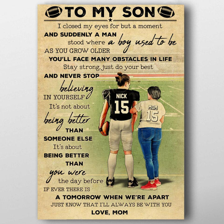 Custom Personalized Football Poster, Canvas, Vintage Style, Sport Gift ...