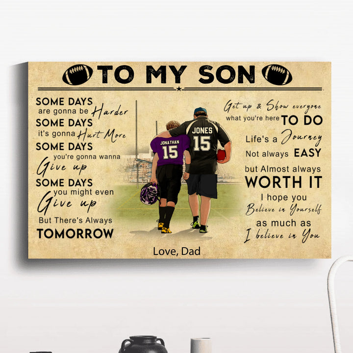 Personalized Football Poster, Canvas with custom Name, Number, Appeara ...